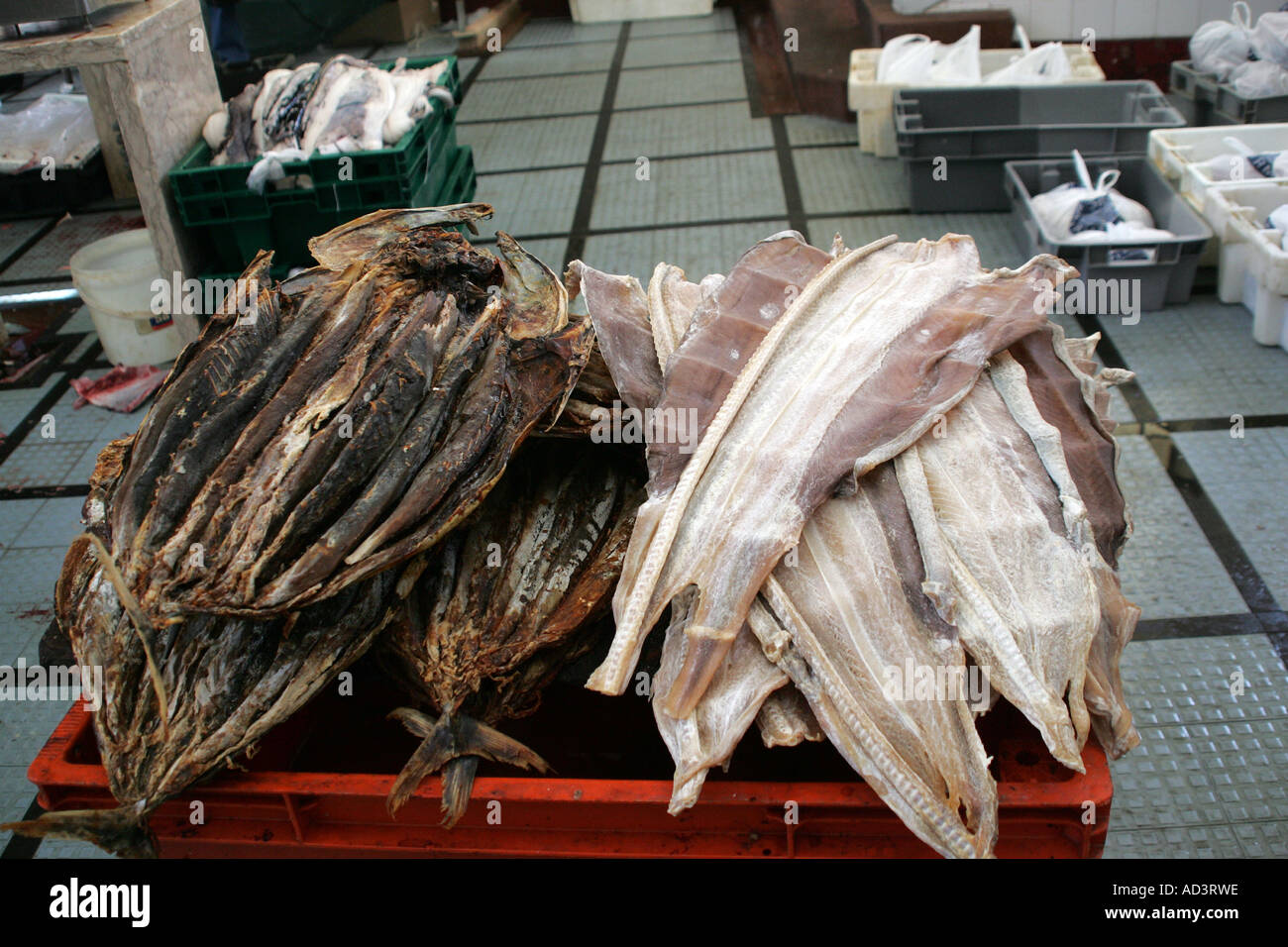 Scabbard fish in the Funchal fish market Madeira Portugal Stock Photo ...