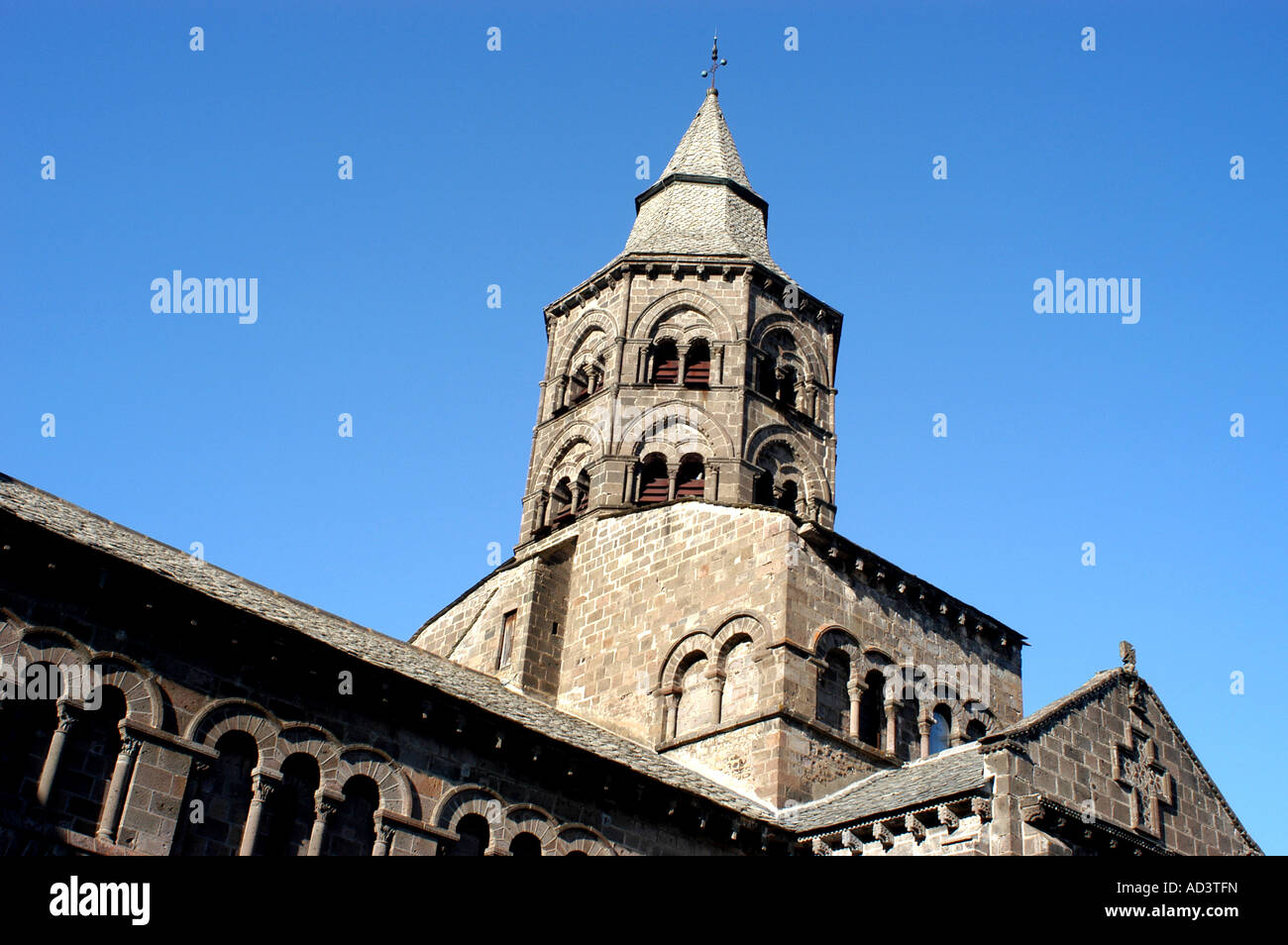 Roman church Orcival France Stock Photo - Alamy