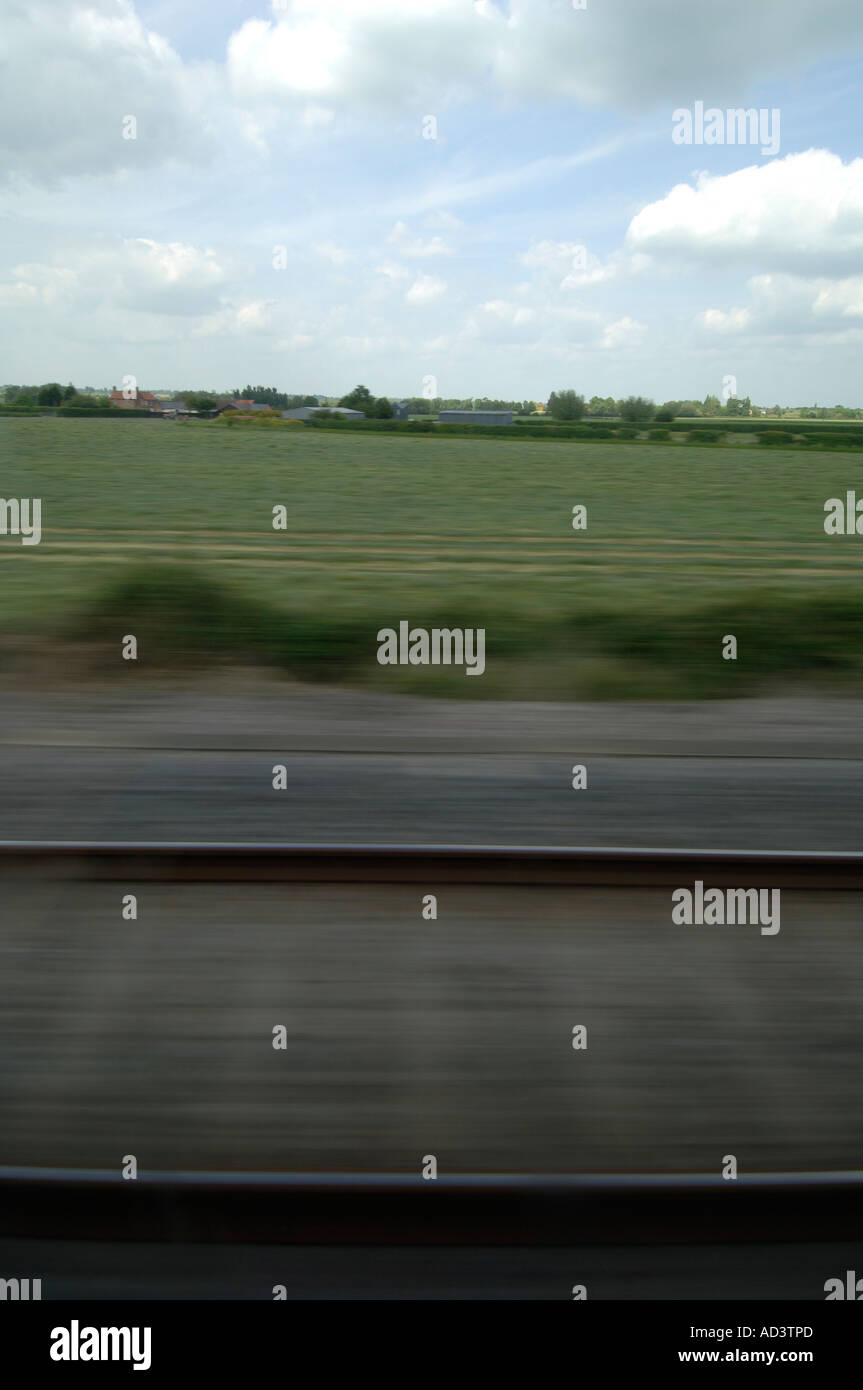 Rail transport the rails speed by the carriage windows Stock Photo - Alamy
