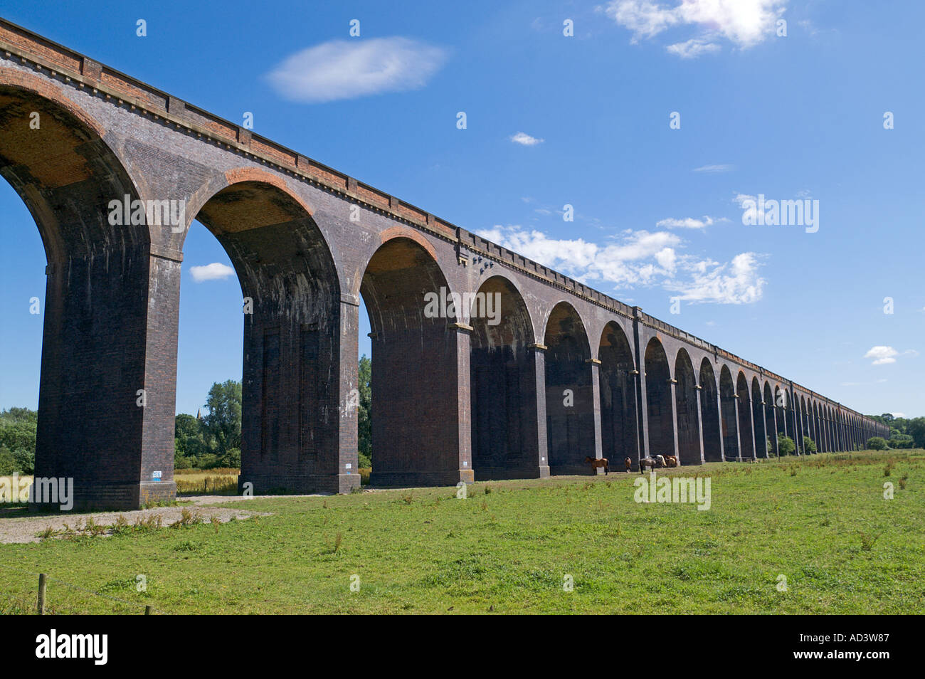 Harringworth railway viaduct crossing the Welland Valley on the ...