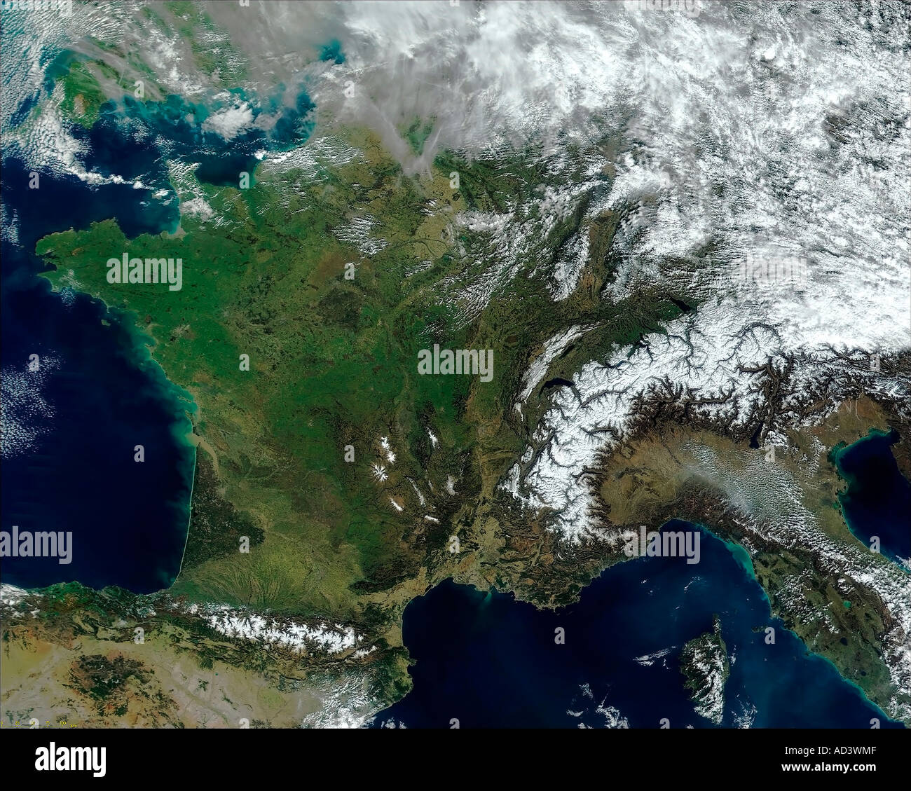 Aerial view of France from space Stock Photo - Alamy