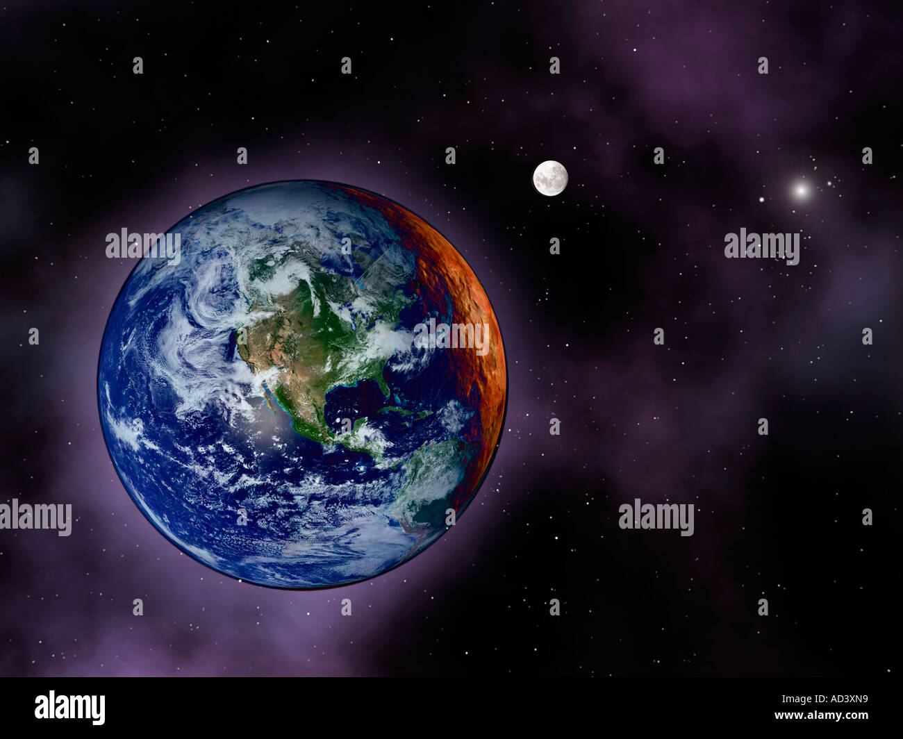 In this artist's visualization, the Earth is shown at the outer edges ...