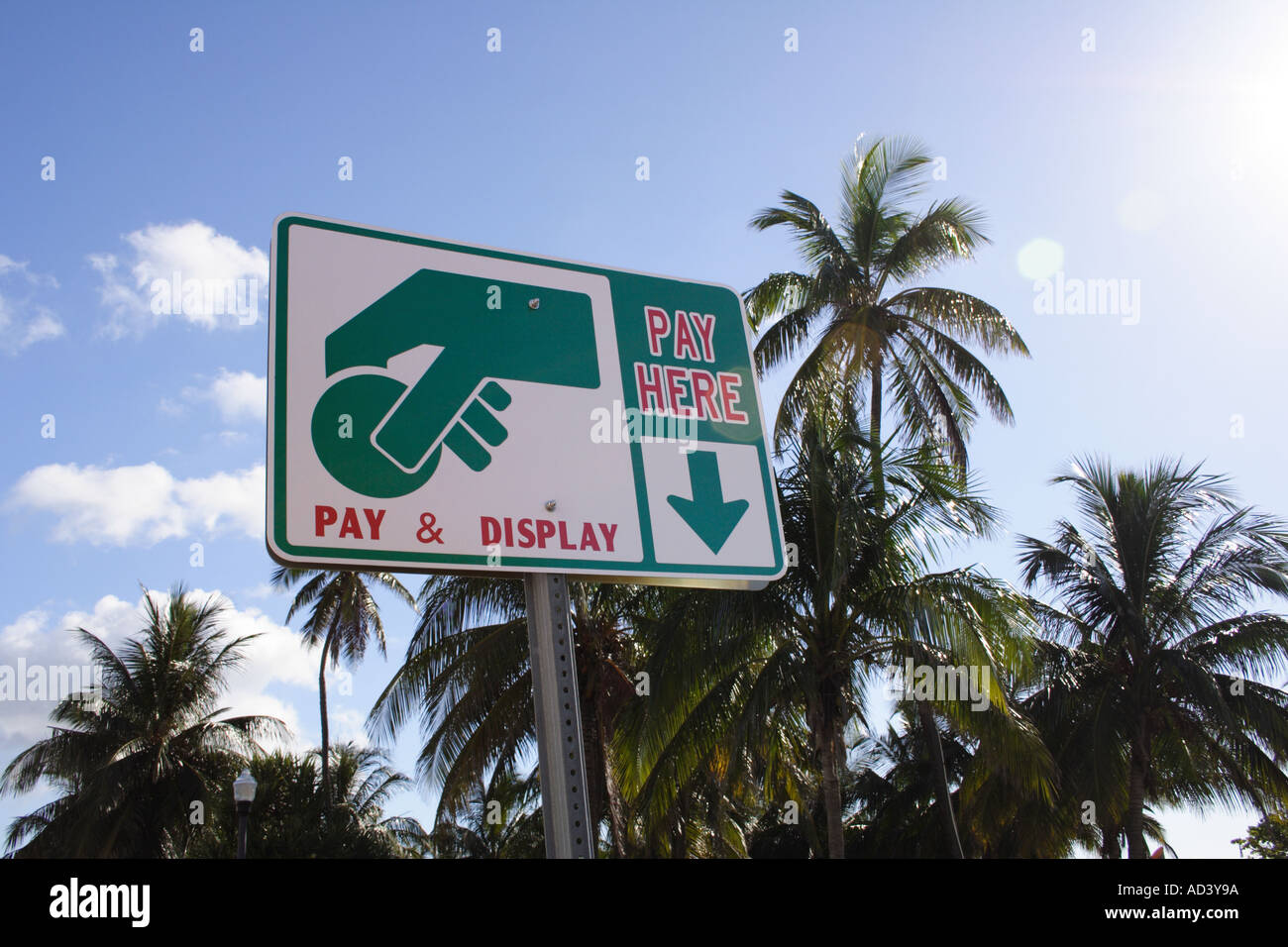 pay here sign miami Stock Photo - Alamy