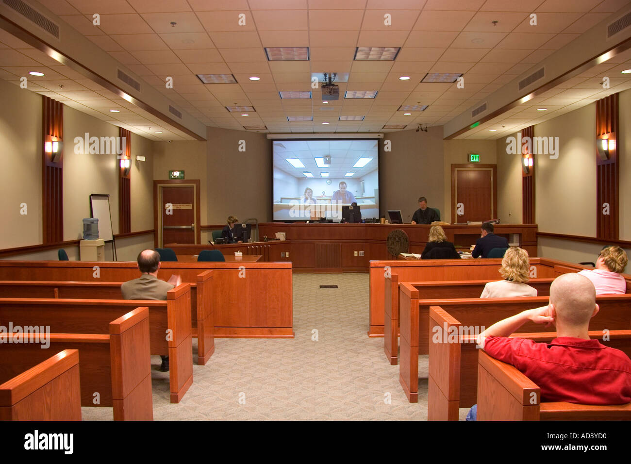 Criminal in video screen at court hi-res stock photography and images ...