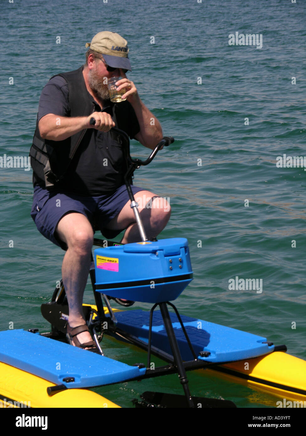 Man Riding Water Bike Stock Photo - Alamy
