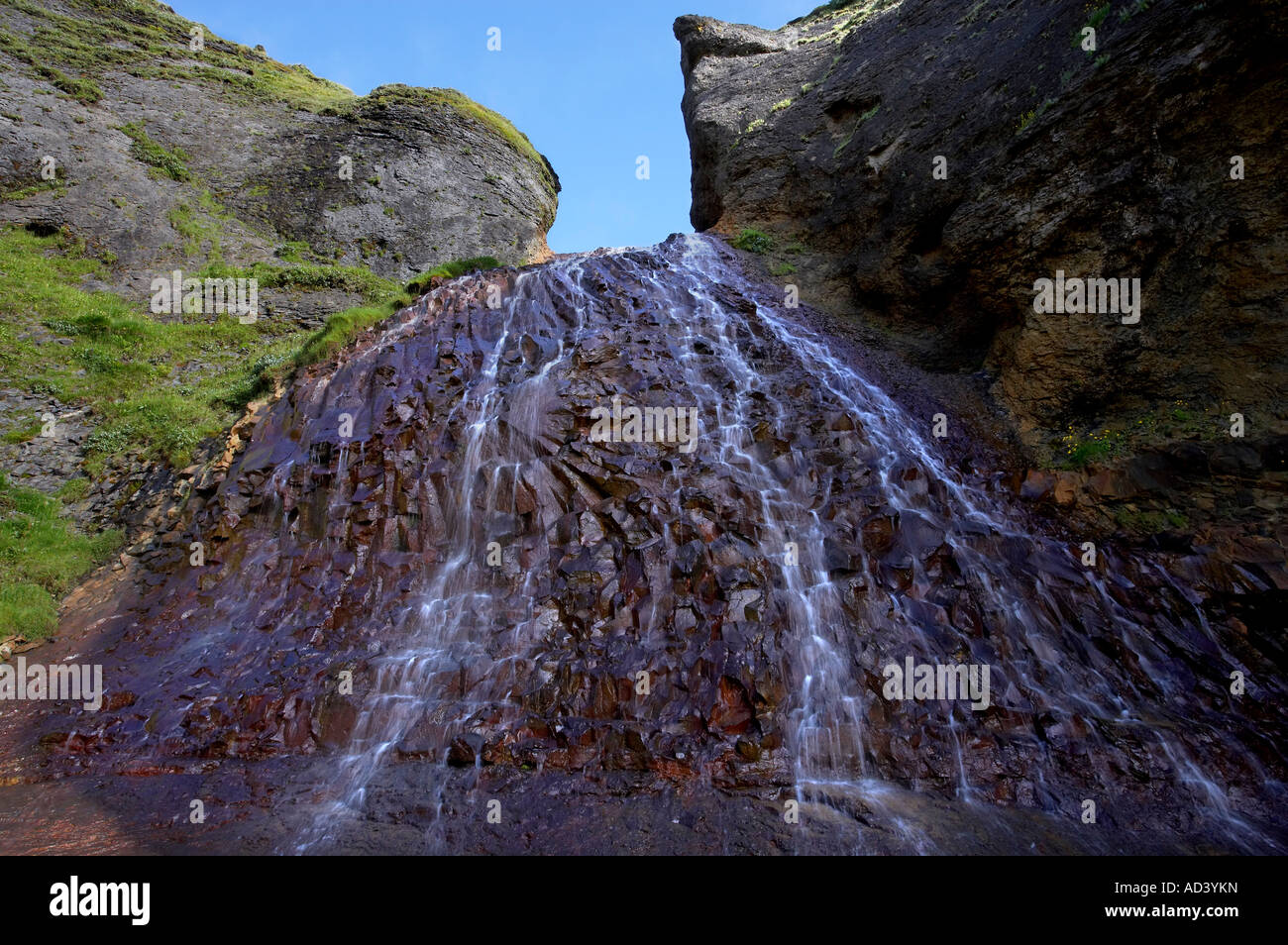 Small waterfall near Systrastapi in Kirkjubaejarklaustur on the south ...