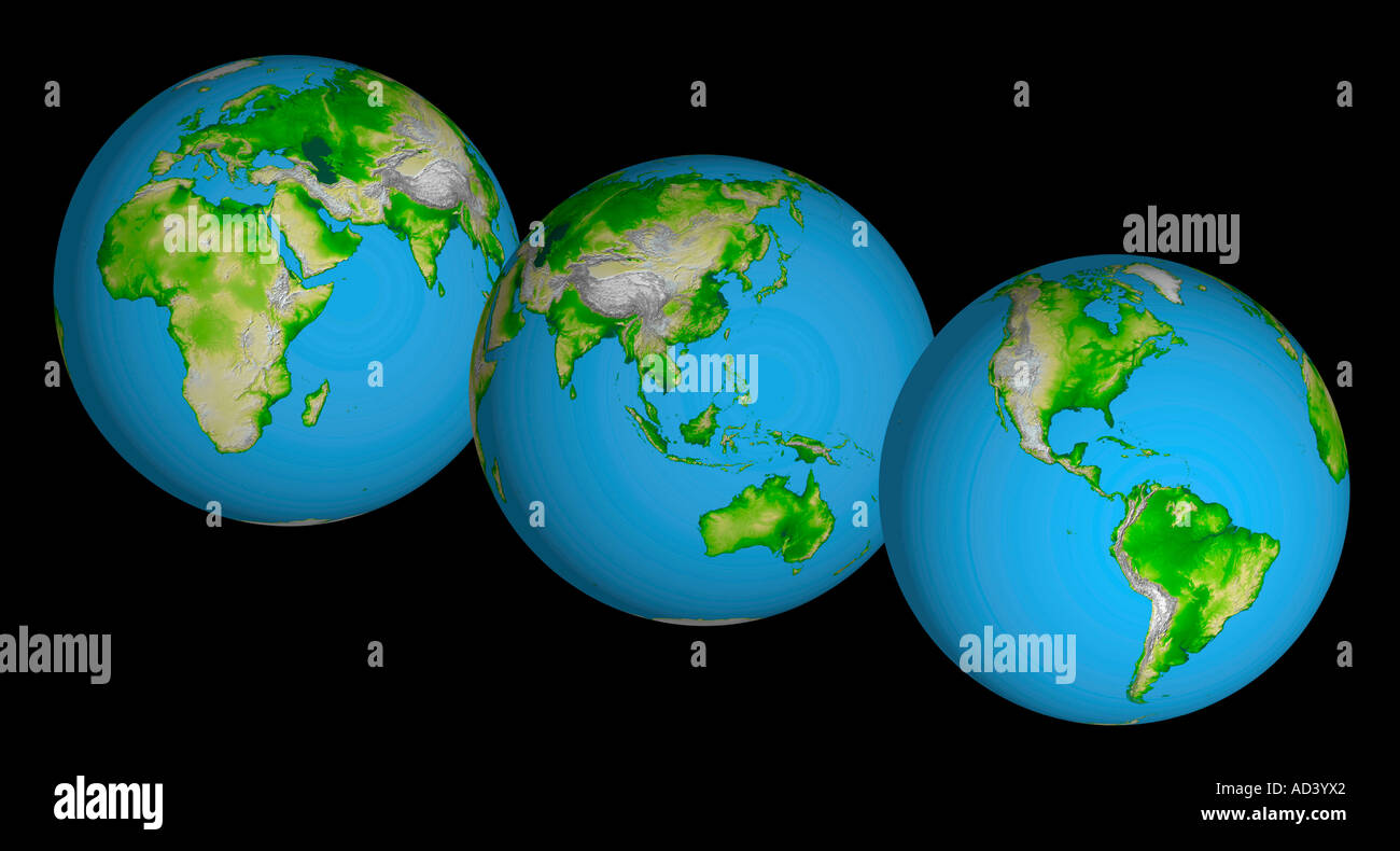 These images of the world were generated with data from the Shuttle ...
