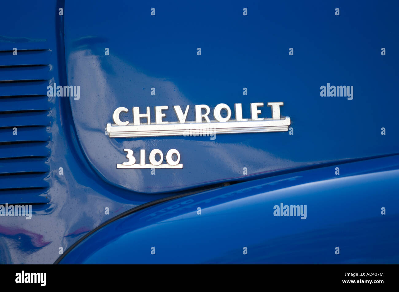 Blue Chevrolet 3100 antique vintage pickup truck Stock Photo - Alamy