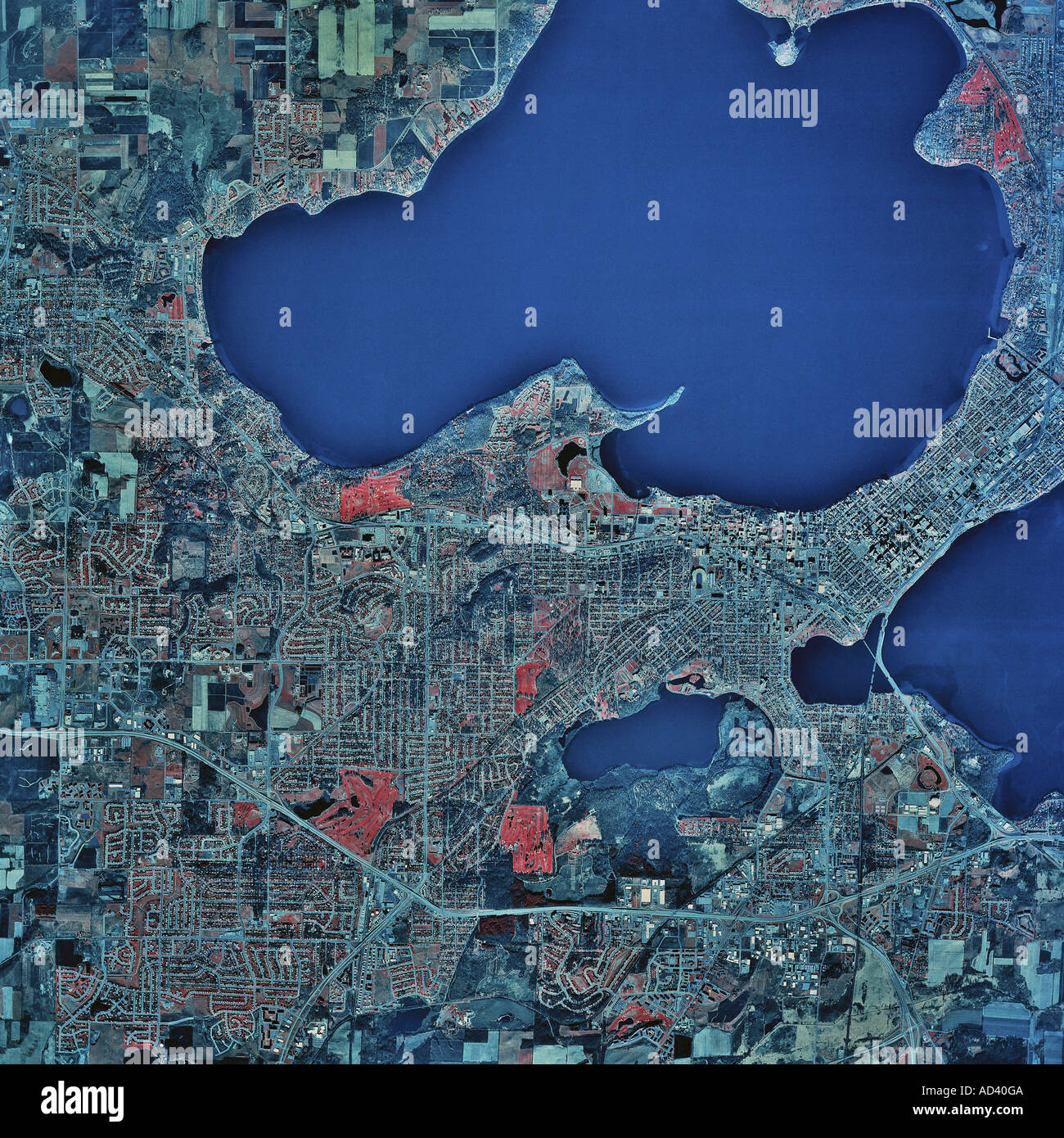 Madison, Wisconsin, satellite image Stock Photo - Alamy