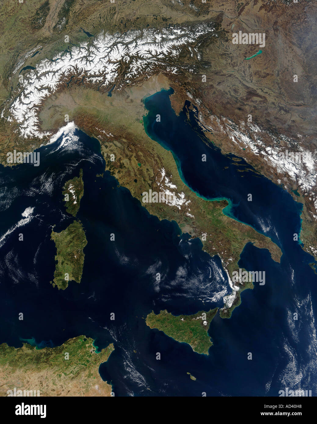 Italy, satellite image Stock Photo - Alamy