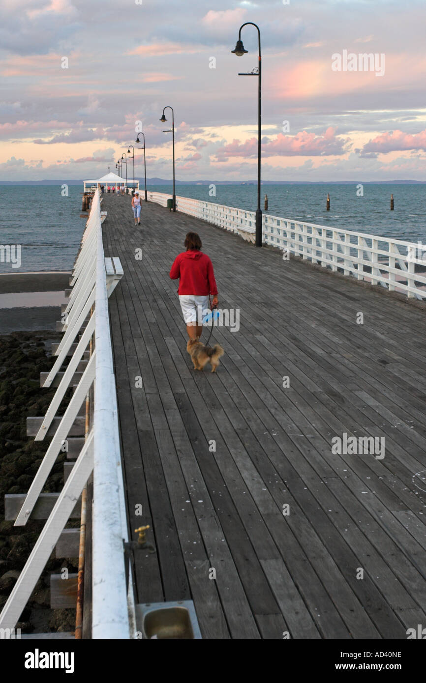 Walking on the Sandgate Jetty Shorncliffe Brisbane Queensland Australia ...