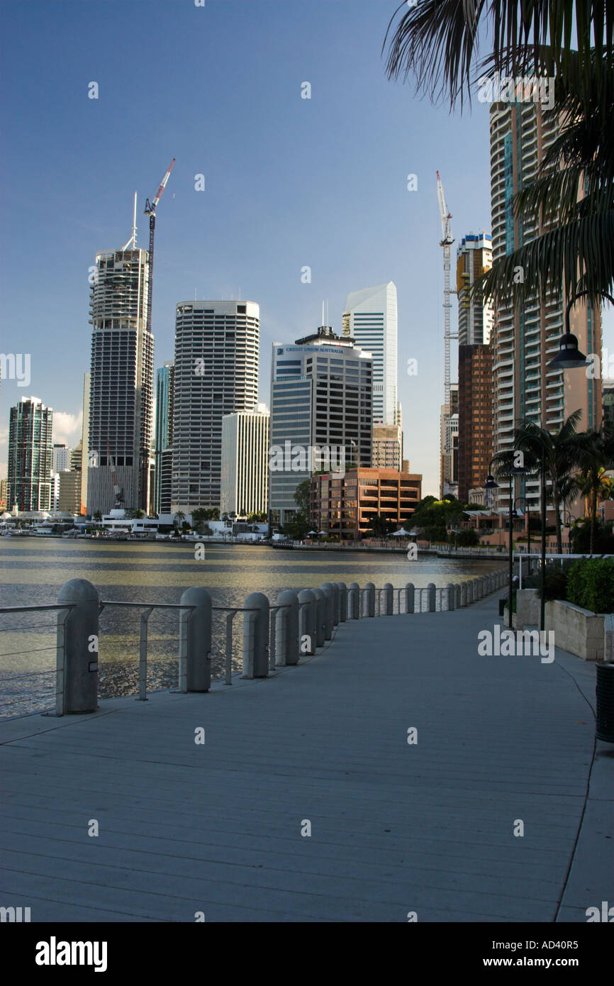 Riverside Walkway by the Brisbane River Brisbane Australia Stock Photo ...