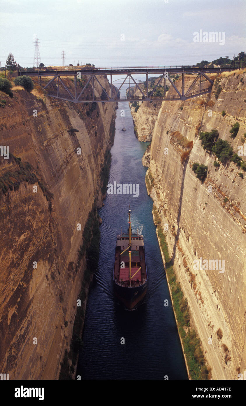 Ship passing corinth canal hi-res stock photography and images - Alamy