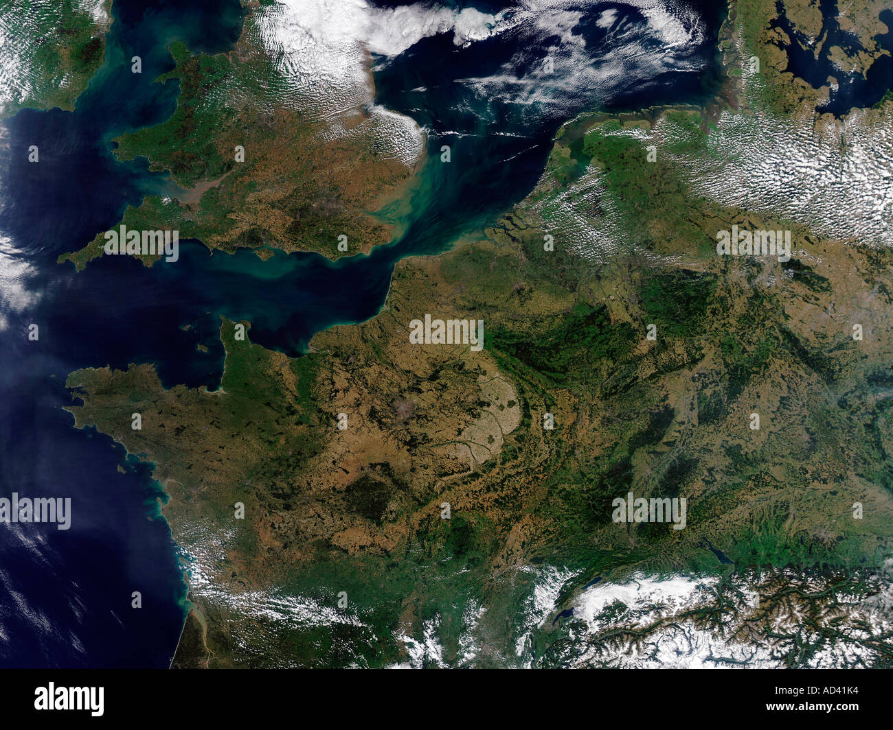 Northwestern Europe., satellite image Stock Photo - Alamy