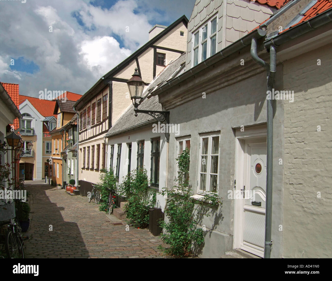 Beautifully restored old houses in the town centre of Aalborg Jutland ...
