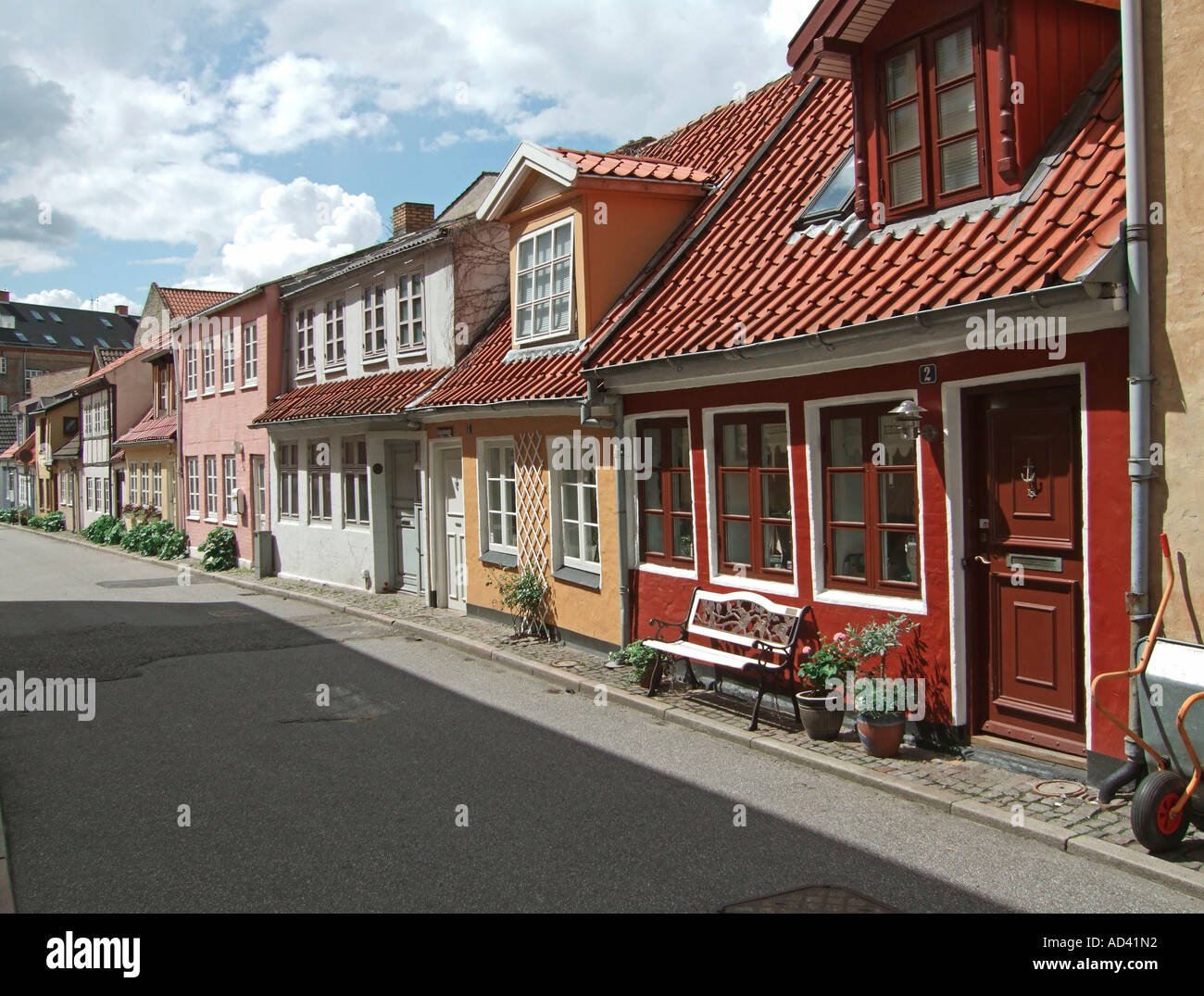 Beautifully restored old houses in the town centre of Aalborg Jutland ...