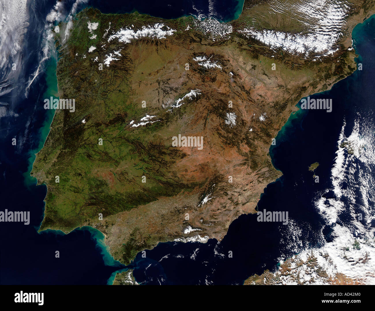 Spain and Portugal, satellite image Stock Photo - Alamy