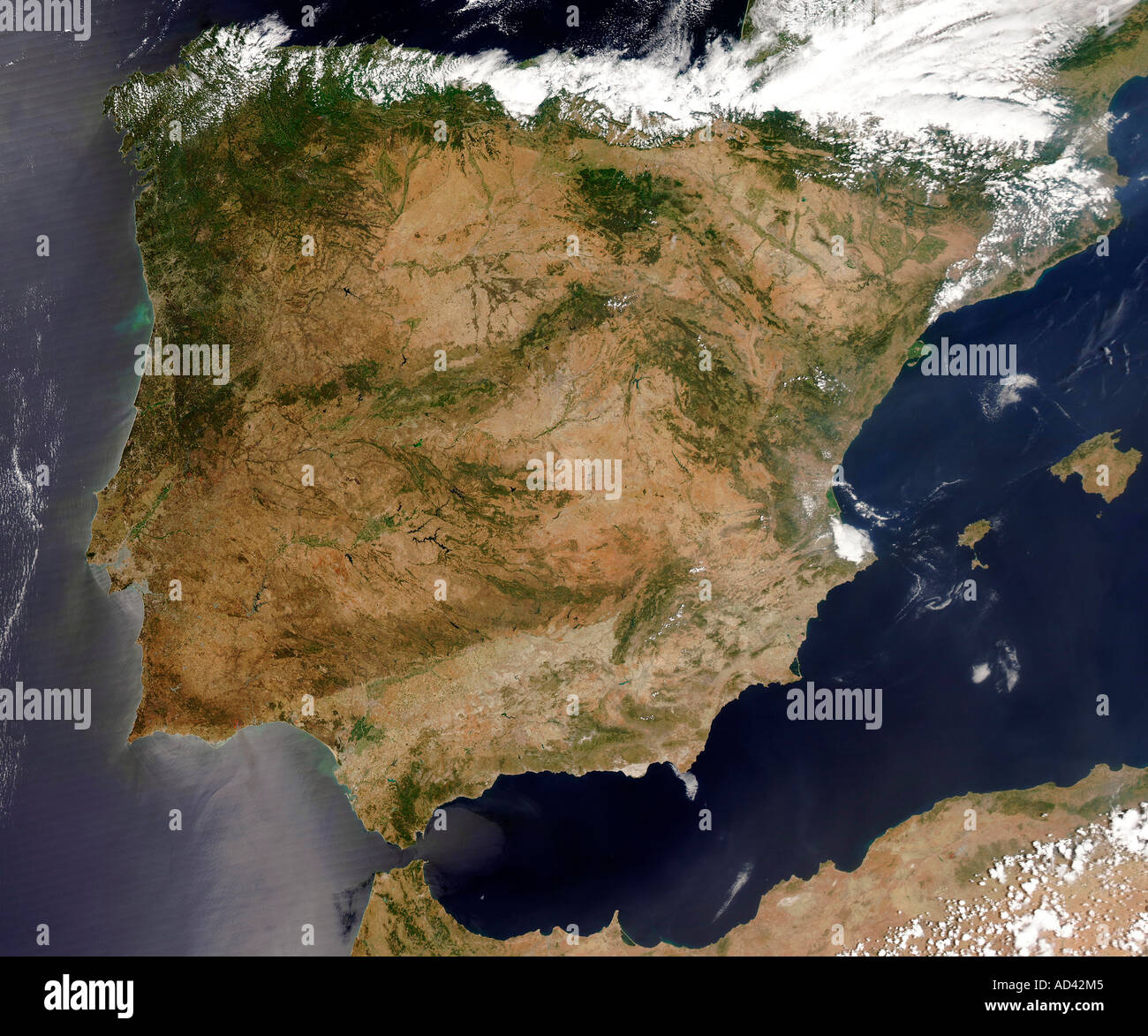 Spain and Portugal, satellite image Stock Photo - Alamy