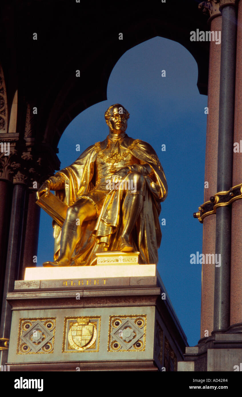 Looking through an arch to the statue of Albert on the Albert Memorial ...