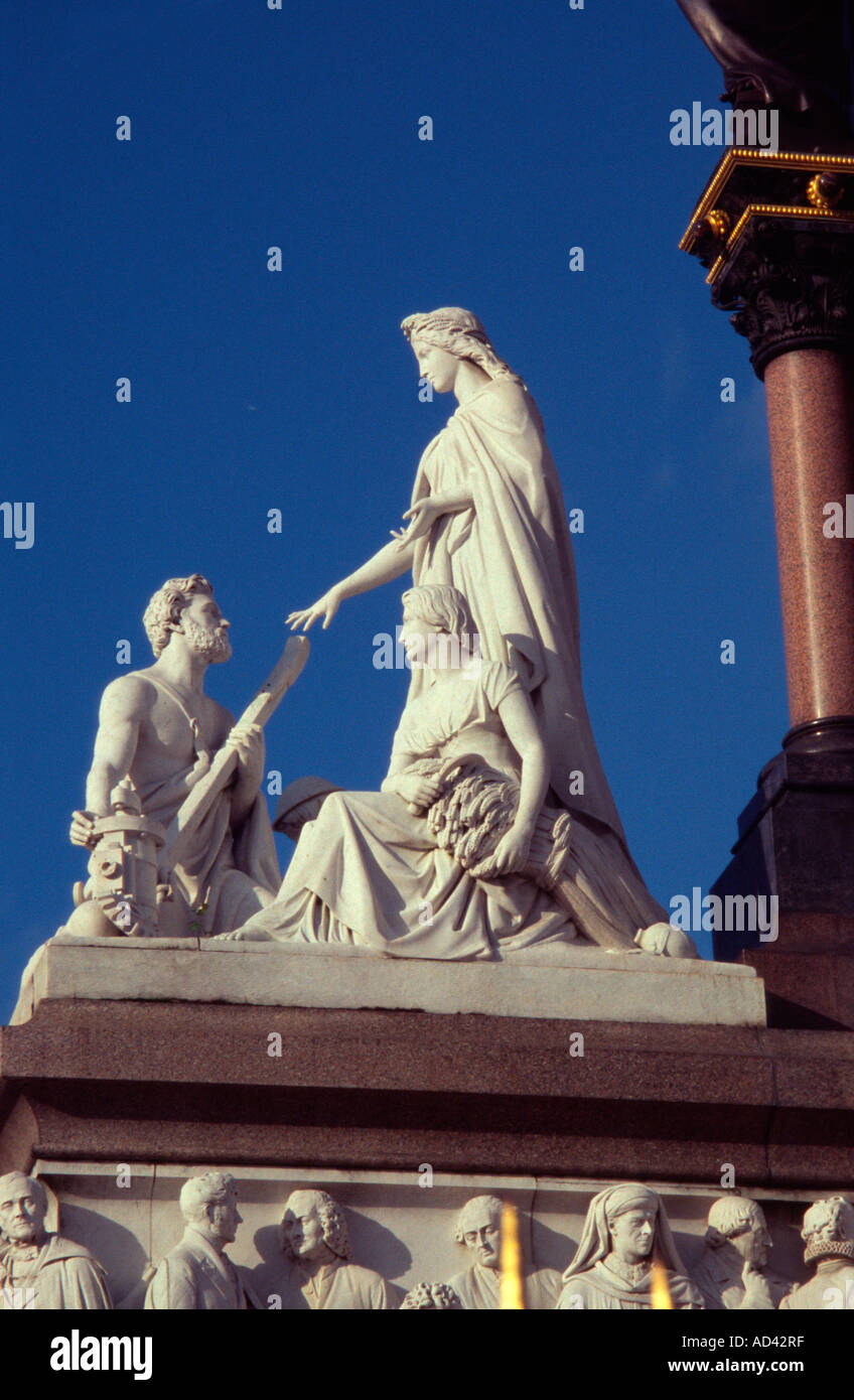 Statue on the plinth on the Albert Memorial, Hyde Park, London, UK ...