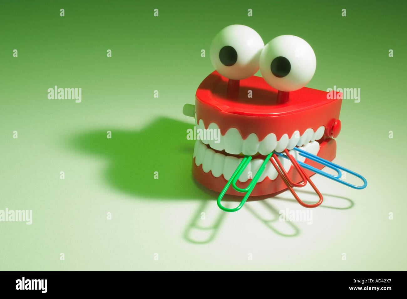 Chattering Teeth Toy with Paper Clips Stock Photo - Alamy