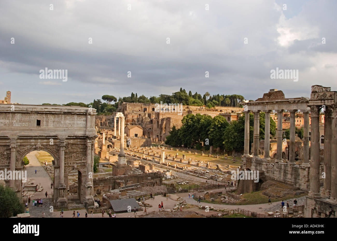 Panoramic view of Forum Romanum Rome Italy Stock Photo - Alamy