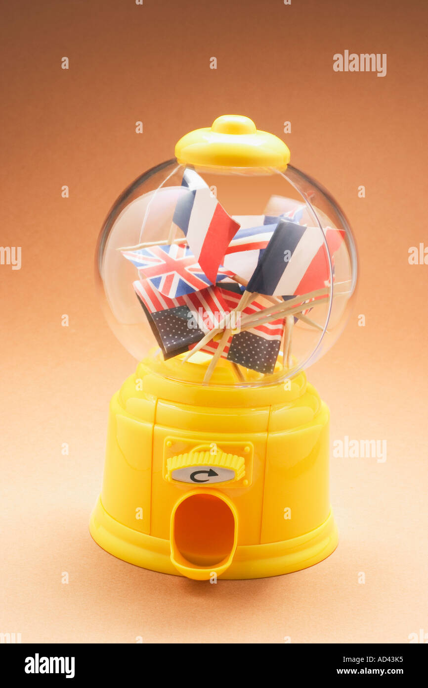 Flag Sandwich Picks in Bubblebum Machine Stock Photo - Alamy