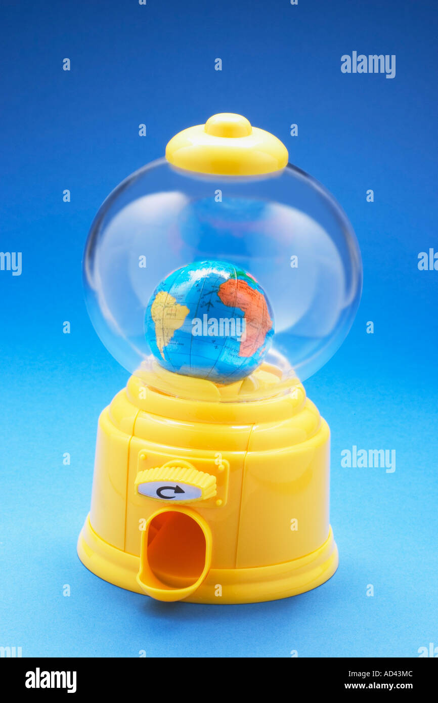 Globe in Bubblegum Machine Stock Photo - Alamy