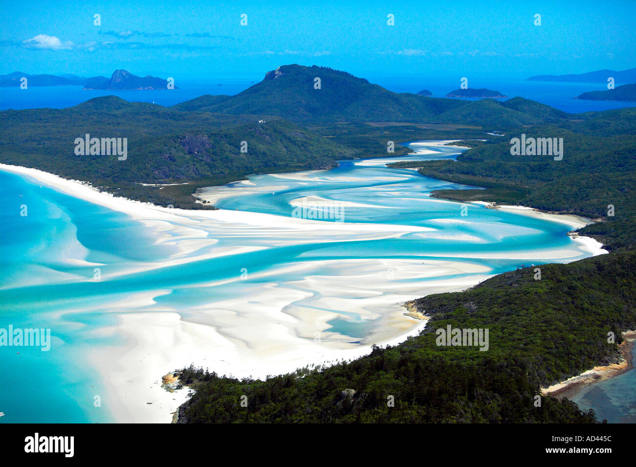 Hill Inlet Whitehaven Beach Whitsunday Islands Queensland Australia ...
