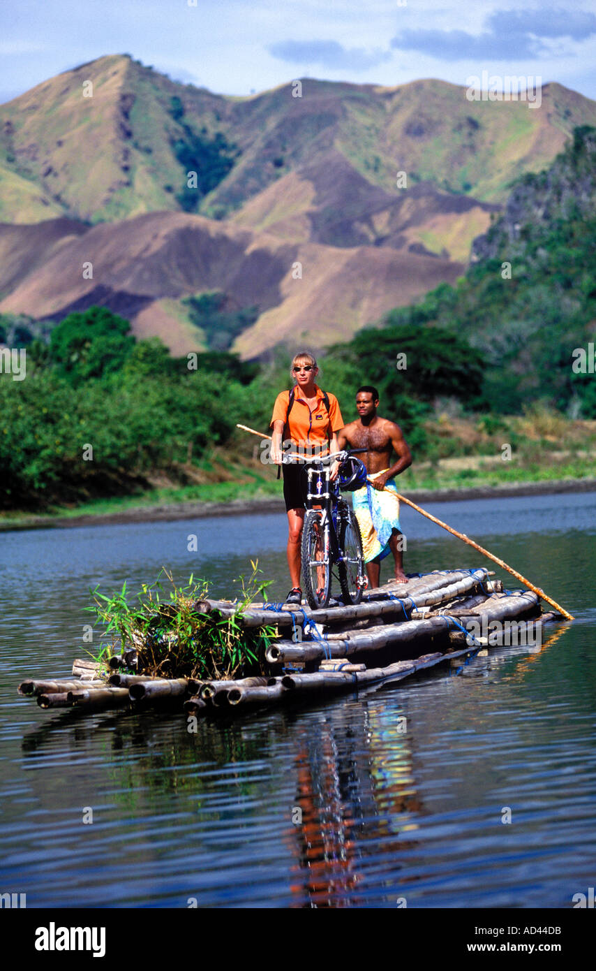Mountain bike on traditional bamboo bilibili raft Fiji model released ...