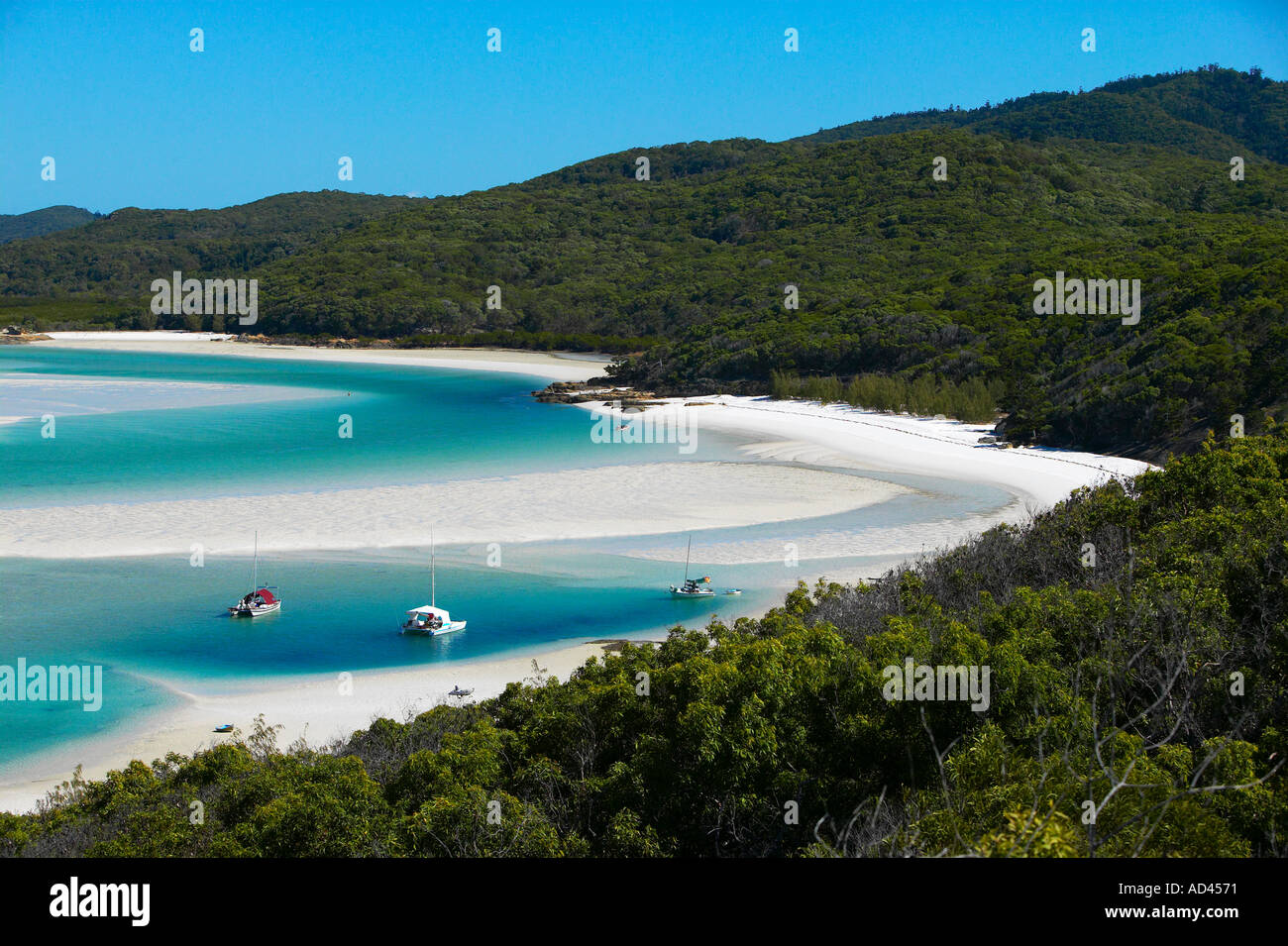 Hill Inlet Whitehaven Beach Whitsunday Islands Queensland Australia ...