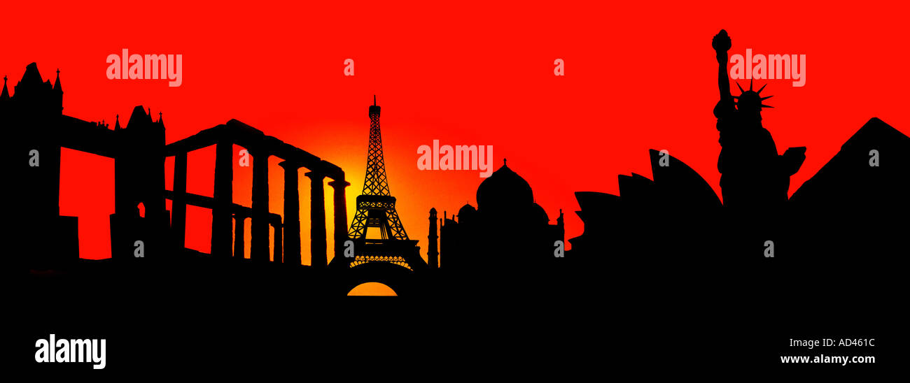 World monuments collage hi-res stock photography and images - Alamy