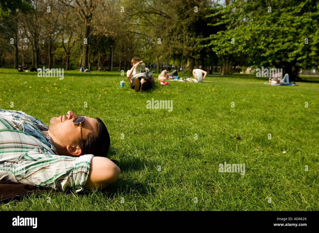 Man relaxing in the park Stock Photo - Alamy