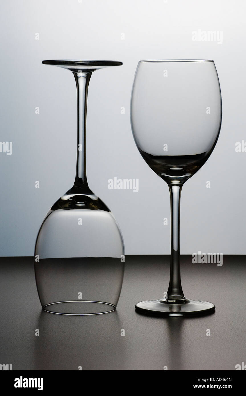 Two empty glasses Stock Photo - Alamy