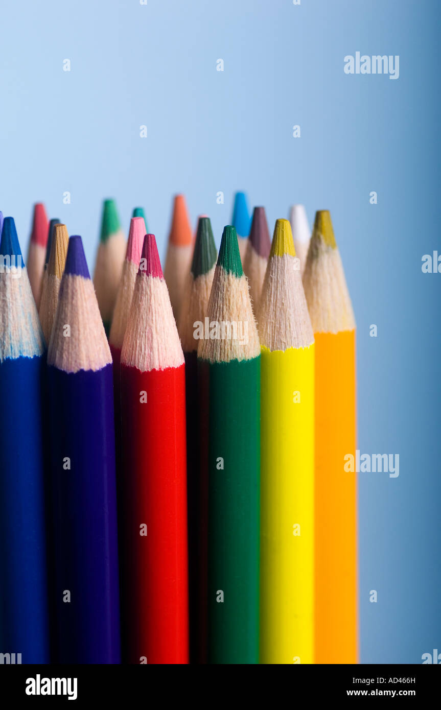 Stack of Coloured pencils Stock Photo - Alamy