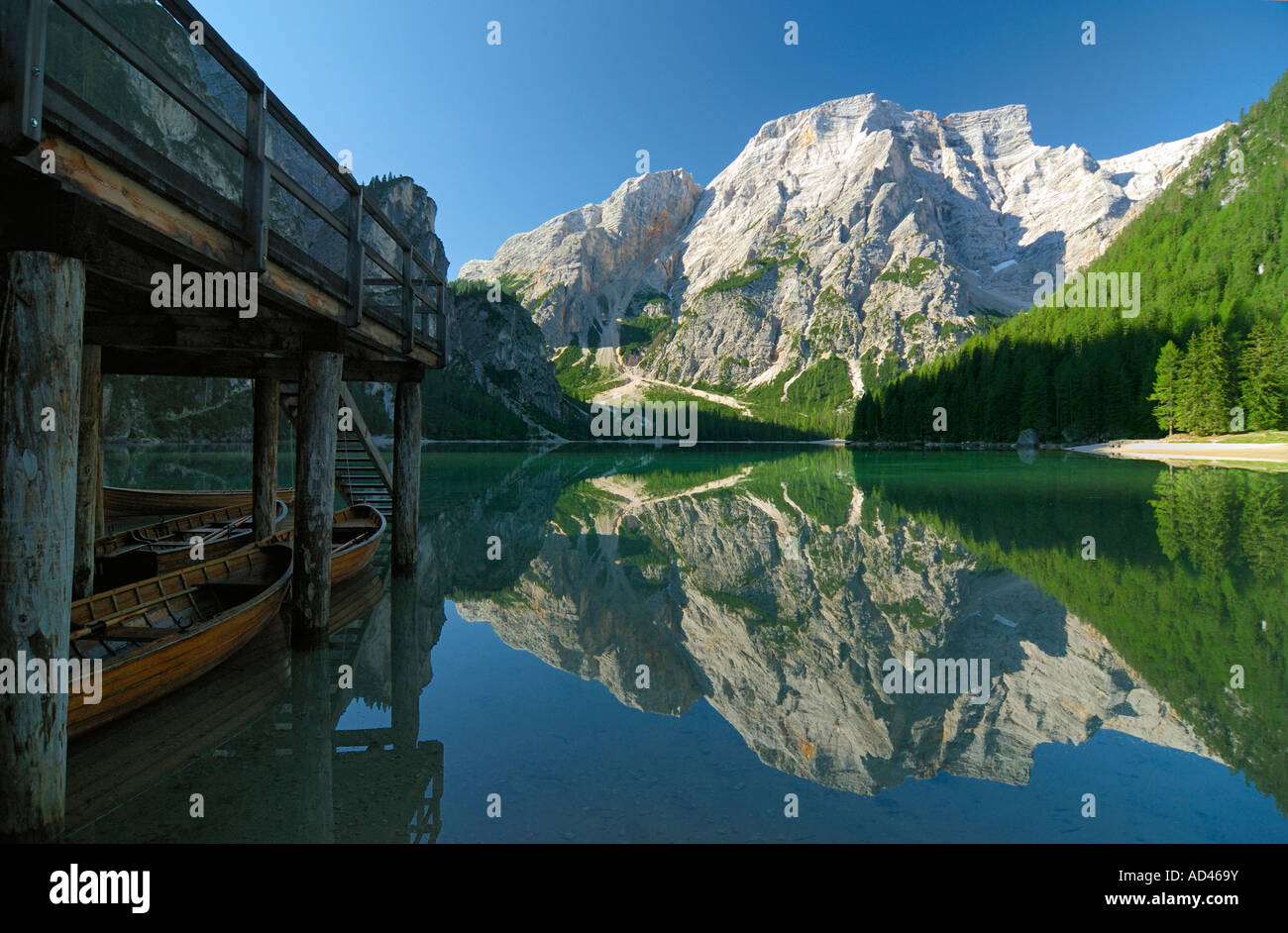 Pragser Wildsee Lago di Braies, Seekofel Croda di Brecco, Pustertal ...