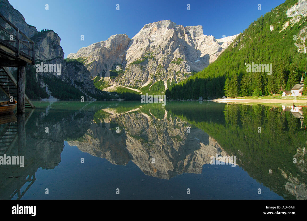 Pragser Wildsee Lago di Braies, Seekofel Croda di Brecco, Pustertal ...