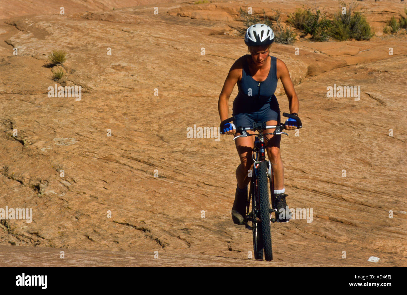 Mountain biker, Slick Rock Trail, Moab, Utah, United States of America ...