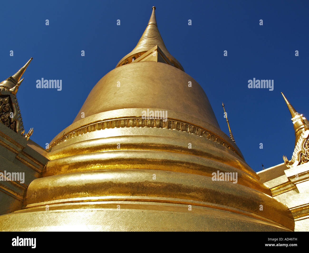 Golden Chedi Stupa of the Wat Phra Kaew Temple, Temple of the Emerald ...