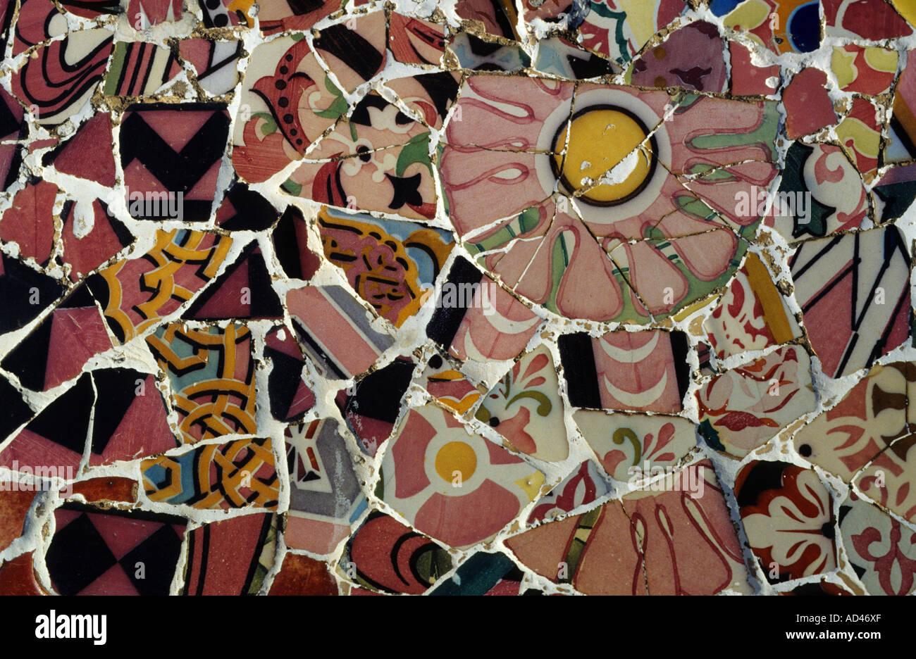 forms shape colorful mosaic detail gaudi barcelona symbol Stock Photo ...