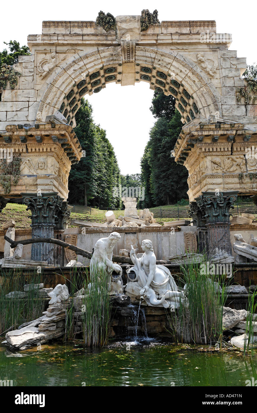 Roman ruins, castle grounds Schoenbrunn, Vienna, Austria Stock Photo ...