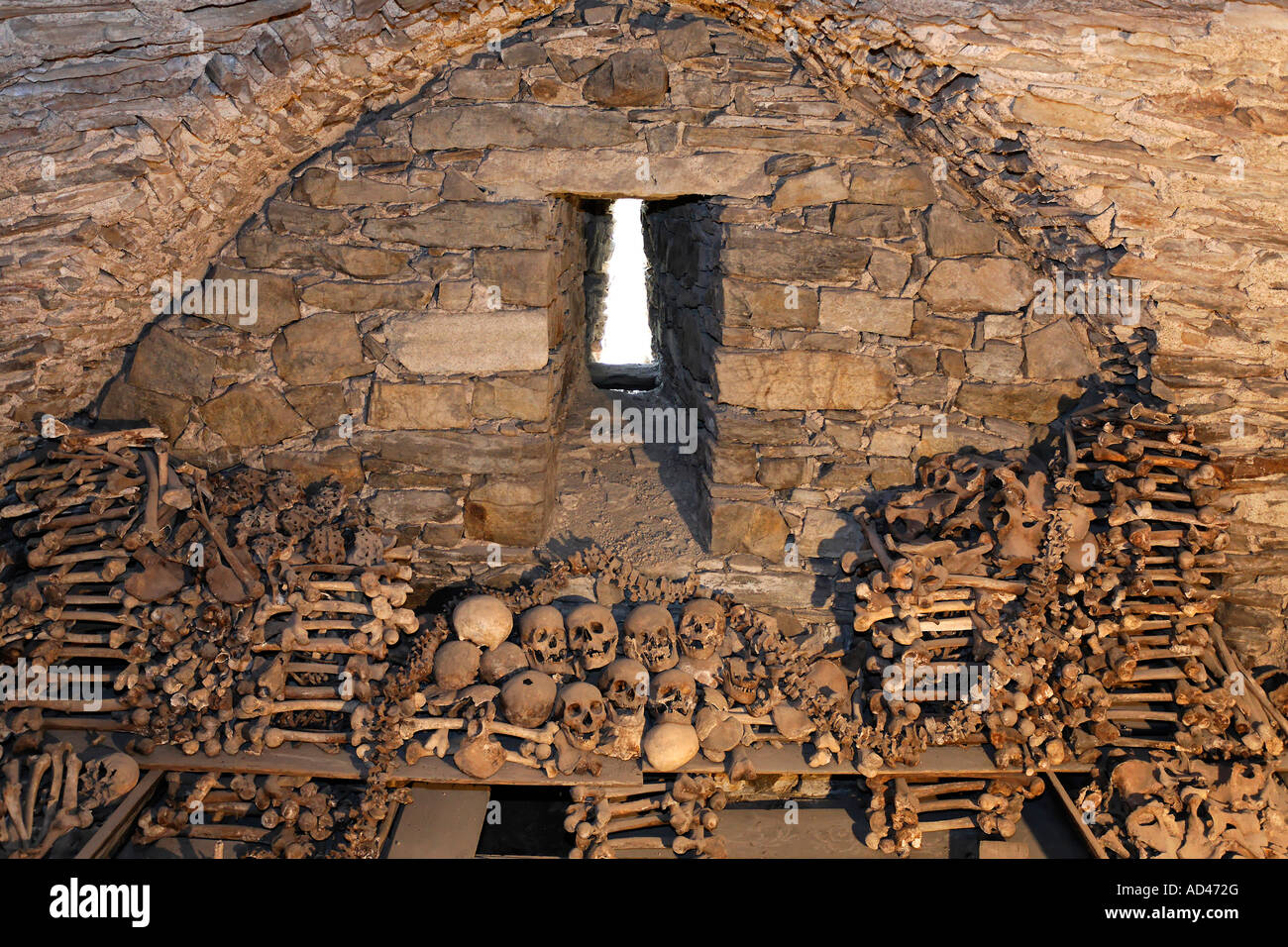 Charnel house at the historic under church, Benedictine convent ...
