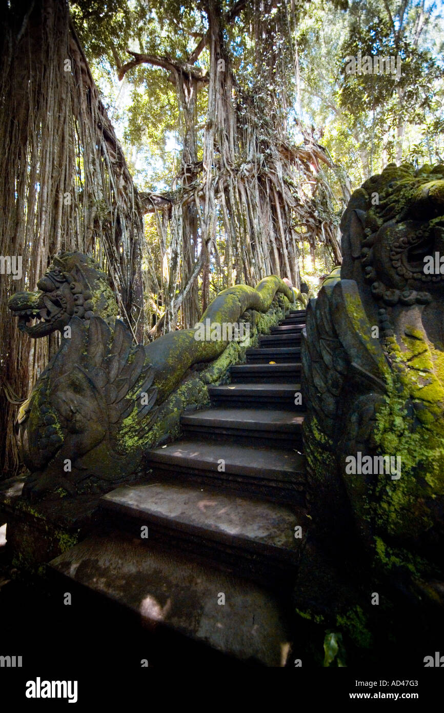 Old steps in Bali temple grotto Stock Photo - Alamy