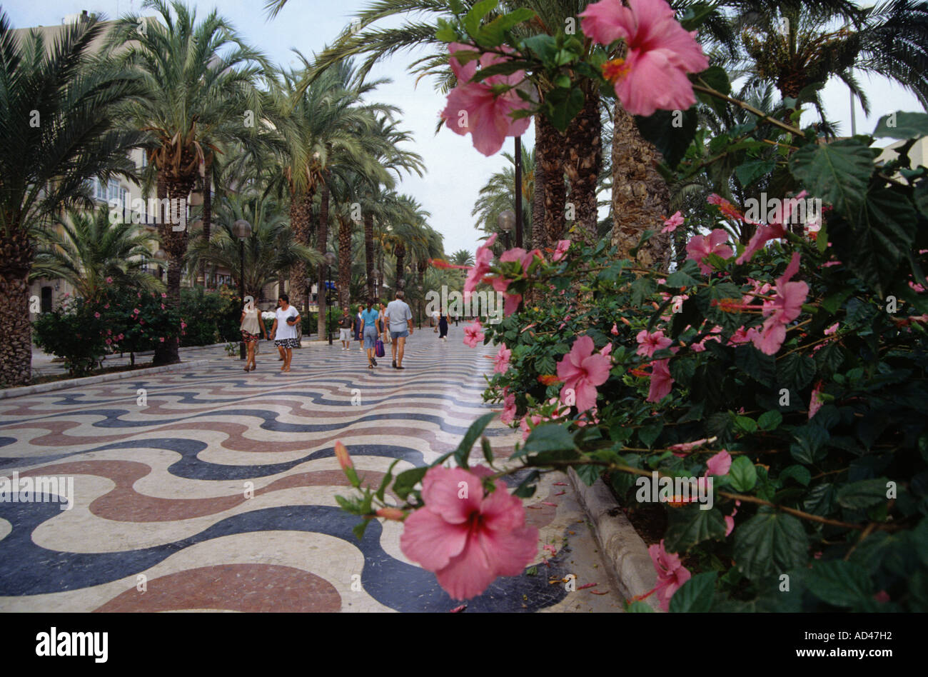 Costa Blanca Alicante Spain travel mosaic Stock Photo - Alamy