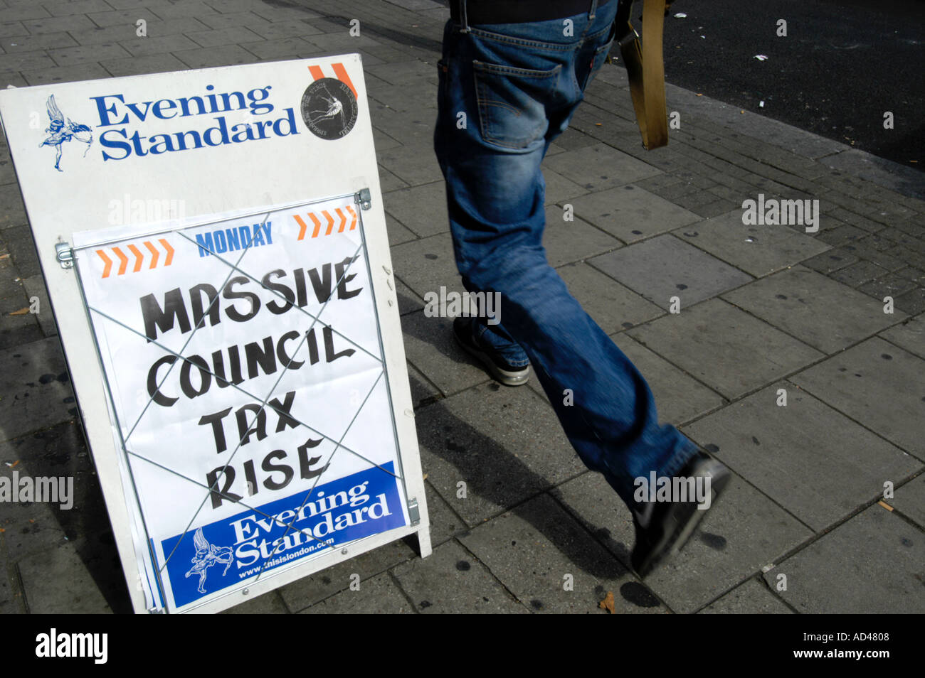 Headline on Evening Standard newspaper hoarding Massive Council Tax ...