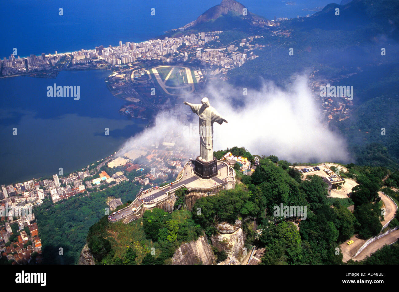Corcovado Christ Statue Aerial of Rio de Janeiro Brazil Stock Photo - Alamy