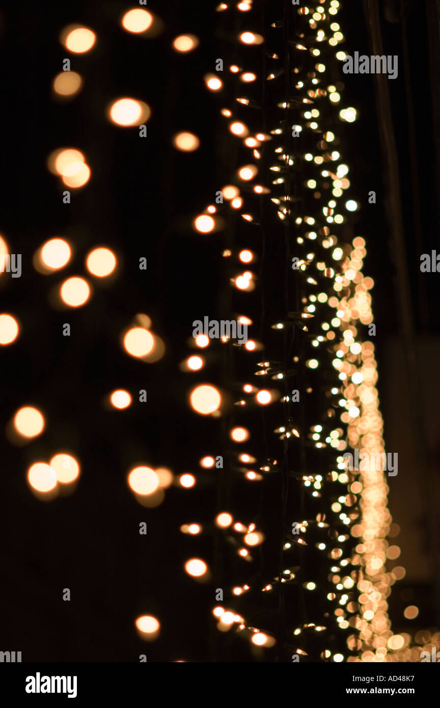 Strings of lights lighting up Thailand Stock Photo - Alamy