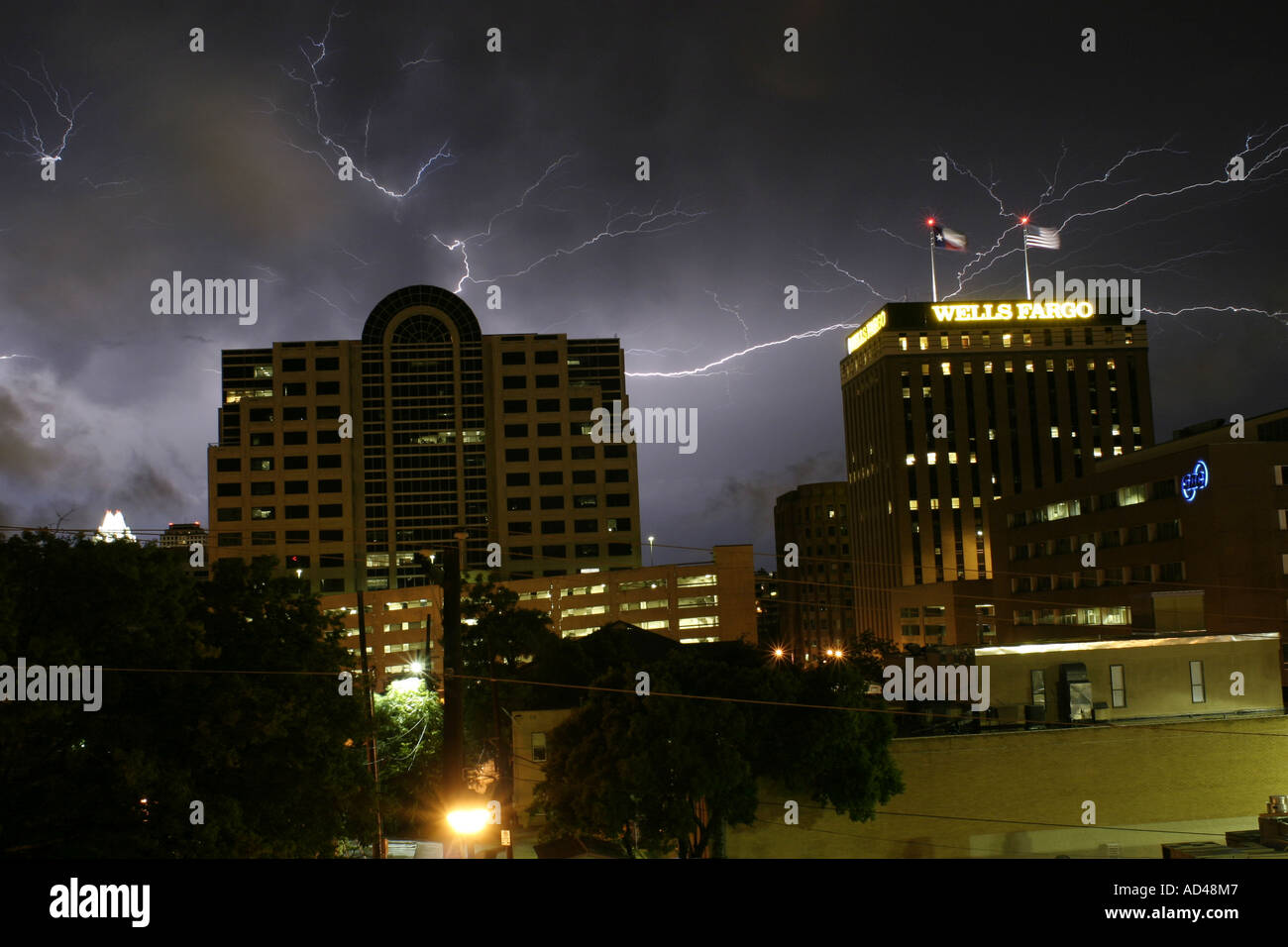 lightning over Austin Texas Stock Photo - Alamy
