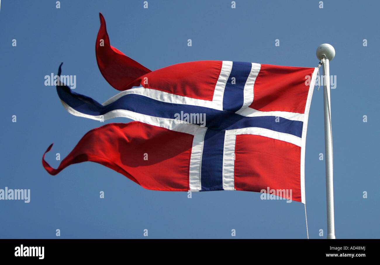 Norwegian national flag Stock Photo - Alamy
