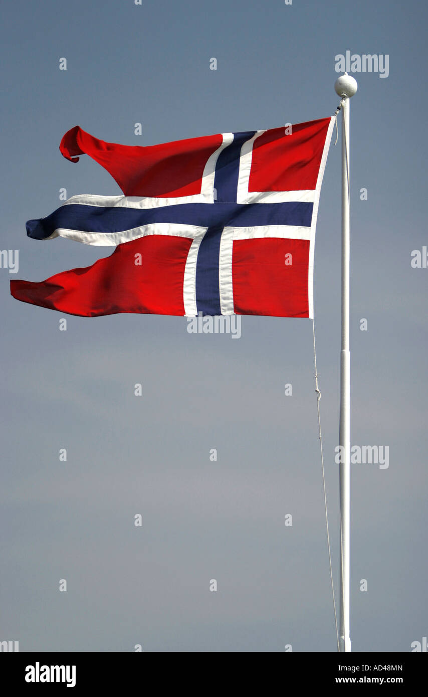 Norwegian national flag Stock Photo - Alamy